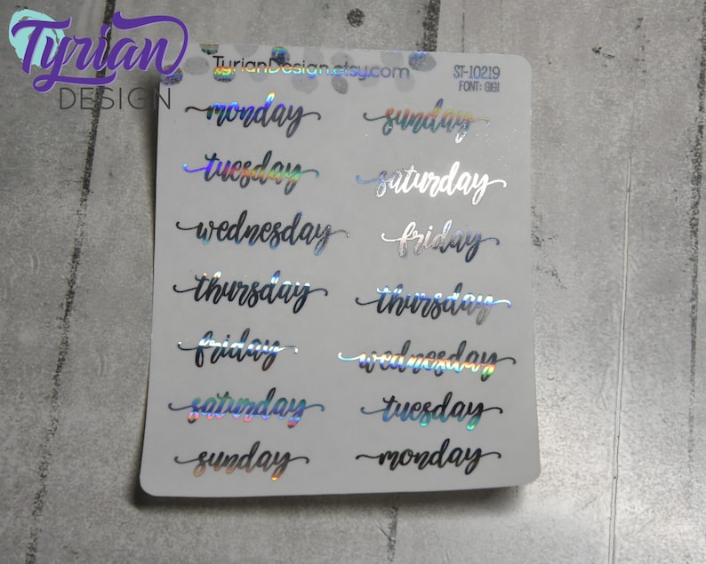 Days of the Week Stickers for Planners and Journals Medium | Etsy