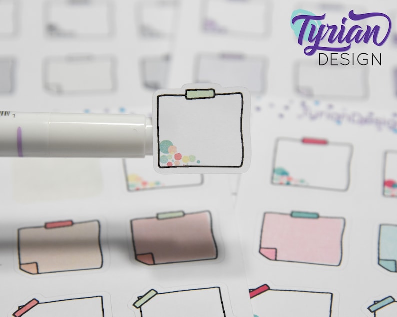 Sticky Note Stickers Different Color Options Hand Drawn - Etsy