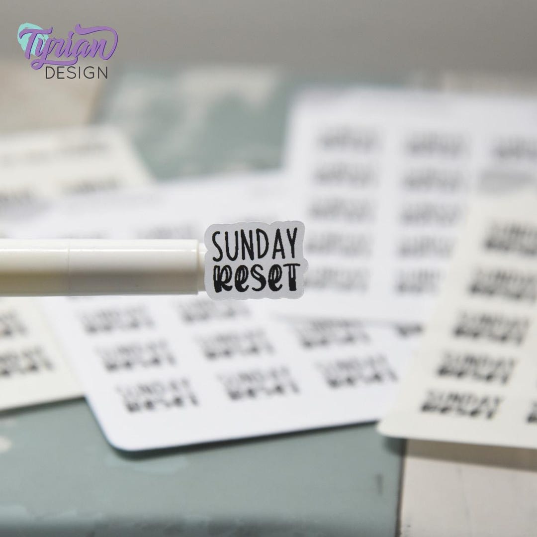Sunday Reset Stickers | Planning | Bullet Journal | Cleaning | 20 ...