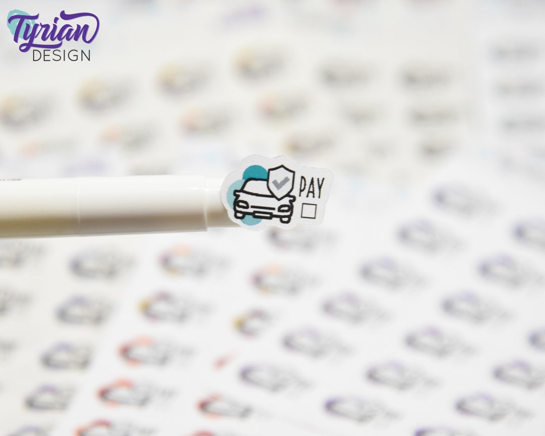 Auto Insurance Payment Stickers Various Color Options Car Insurance ...