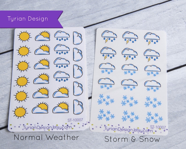 Weather Stickers for Planners and Journals. Hand Drawn Weather - Etsy