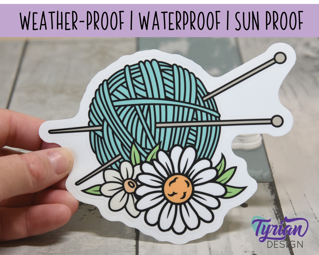 Knitting Vinyl Sticker | High Quality Weather Proof Vinyl | 5.25 X 4 ...