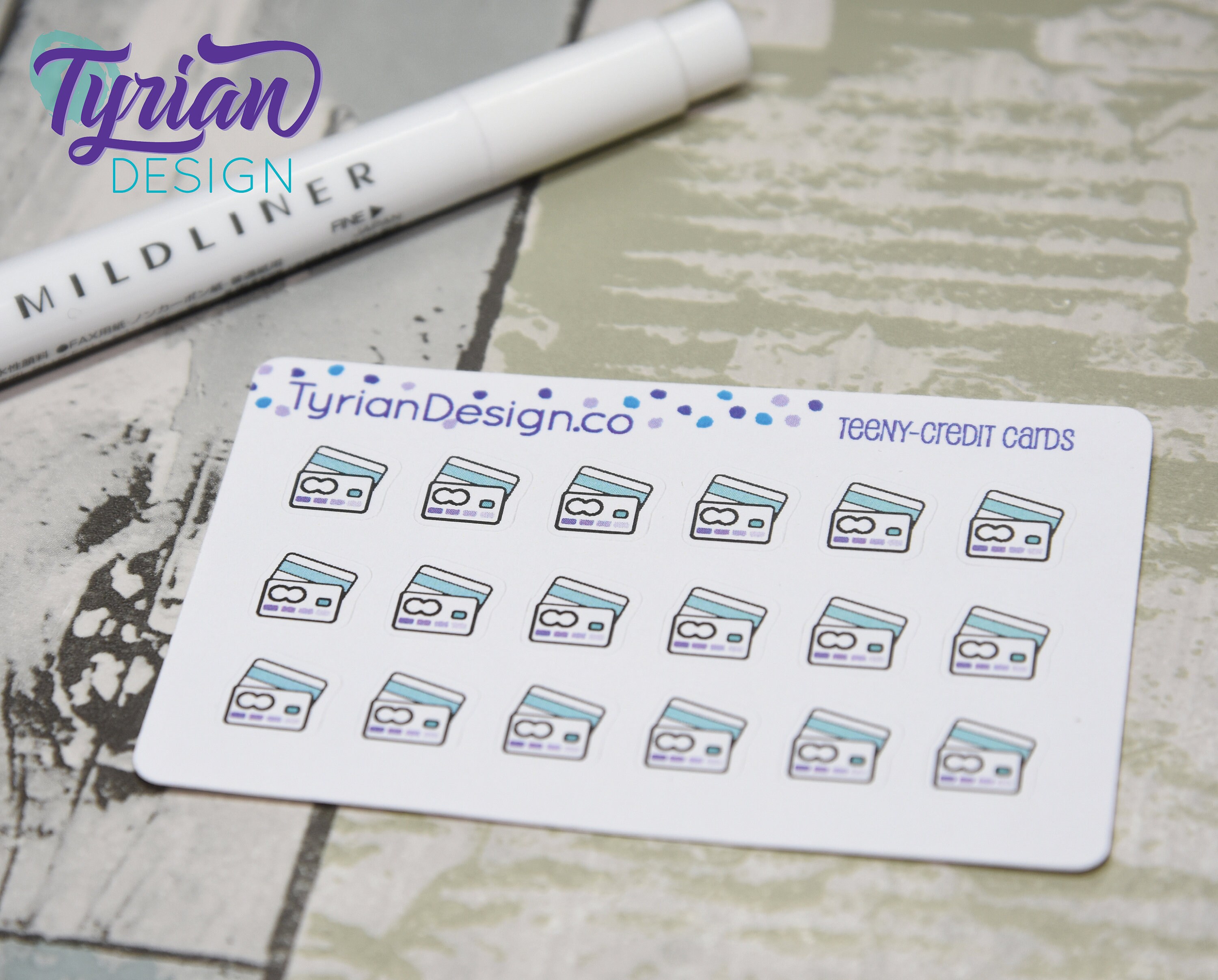 Credit Card Stickers Tiny Credit card stickers on a mini | Etsy