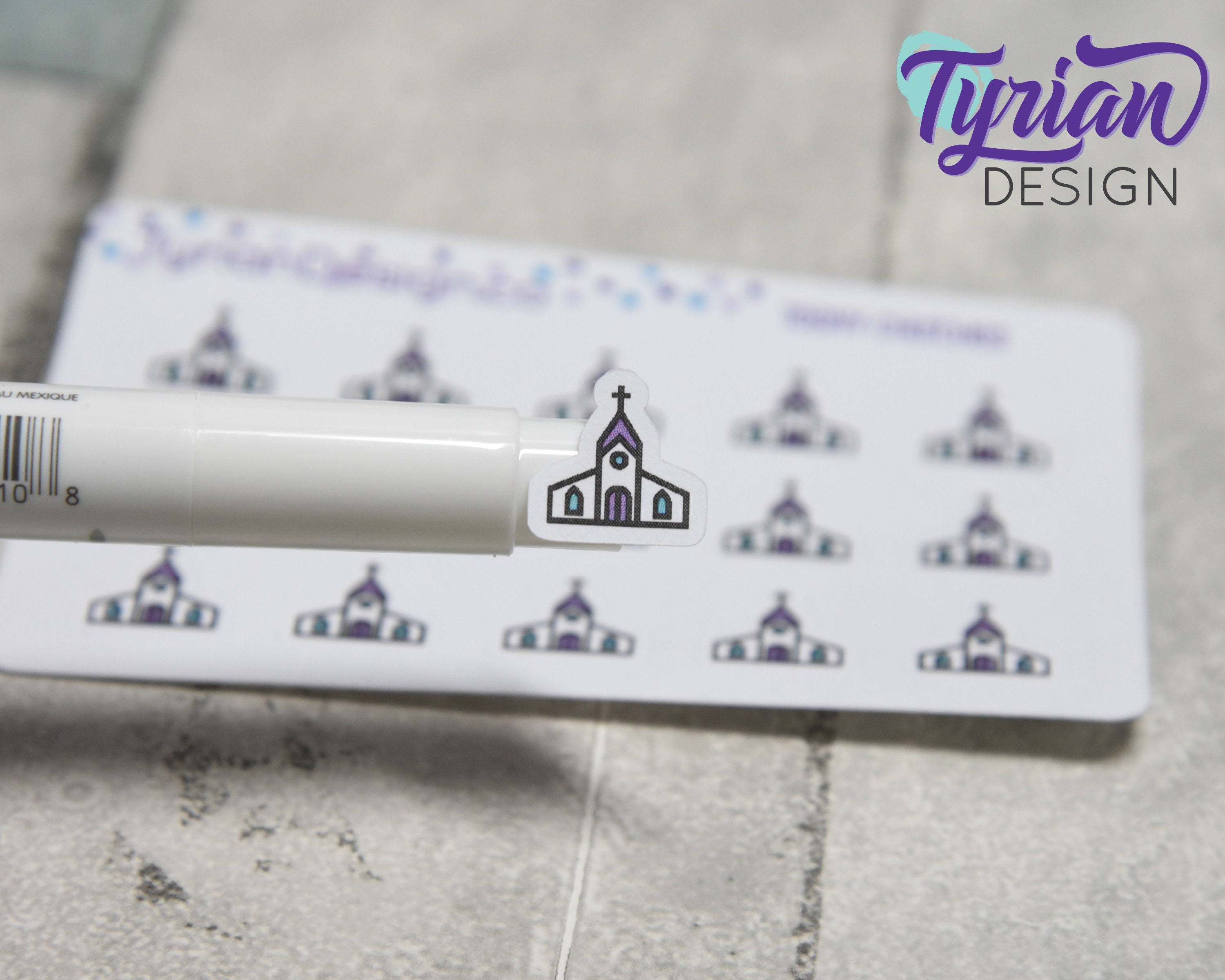 Church Stickers Tiny Church stickers on mini sheet Great | Etsy