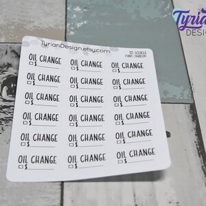 Oil Change Stickers | 18 Sticker | 3.5 X 4.5" Sheet | Planners and ...