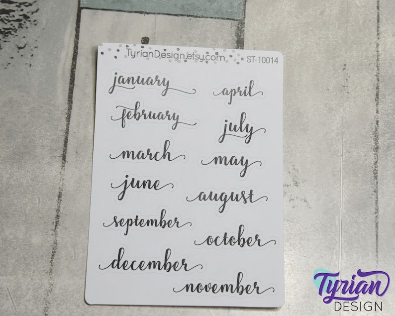 January - December Monthly Stickers (mini) for Planners and Journals ...