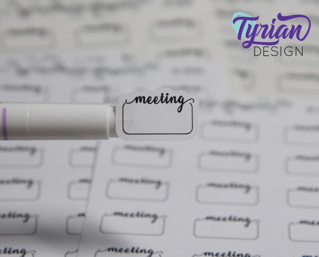 Meeting Stickers (small) for Planners and Journals. (shown on a Various ...