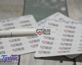 Blood Pressure Monitoring Stickers, Blood Pressure Tracking Planner ...
