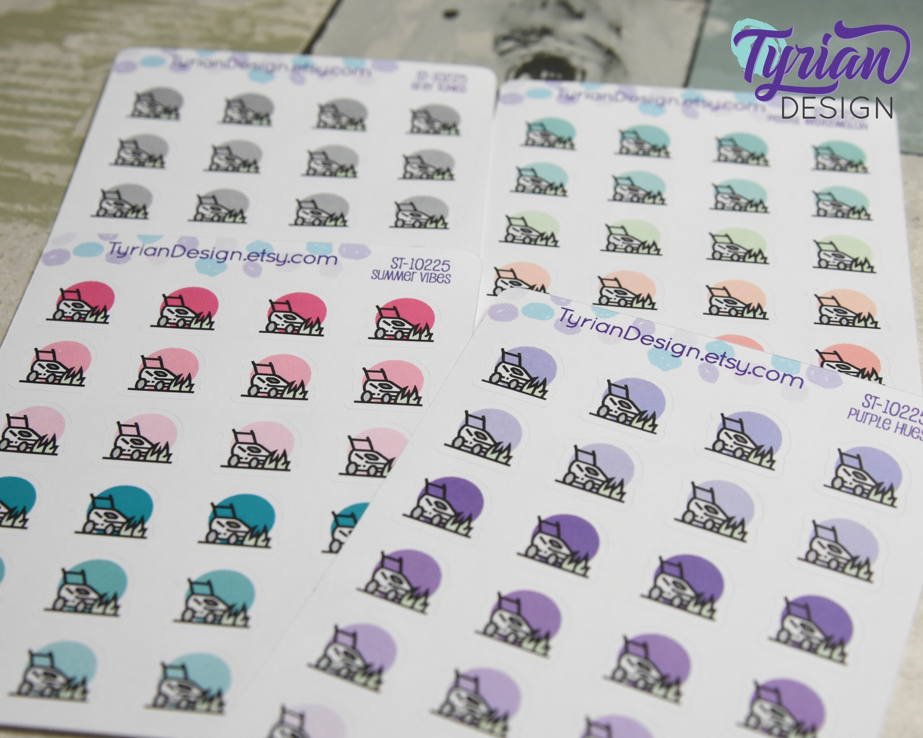 Lawn Mowing Icon Stickers Different color options Lawn | Etsy