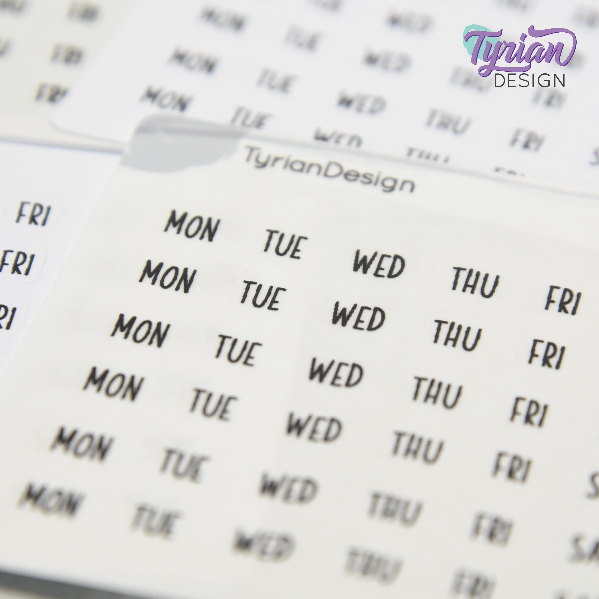 Tiny Days of the Week Stickers | Monday, Tuesday... Stickers | 42 ...