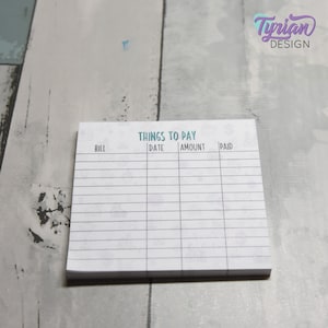 Payment Tracker Post-it Notes | Finance Sticky Notes | Bill Pay Sticky ...