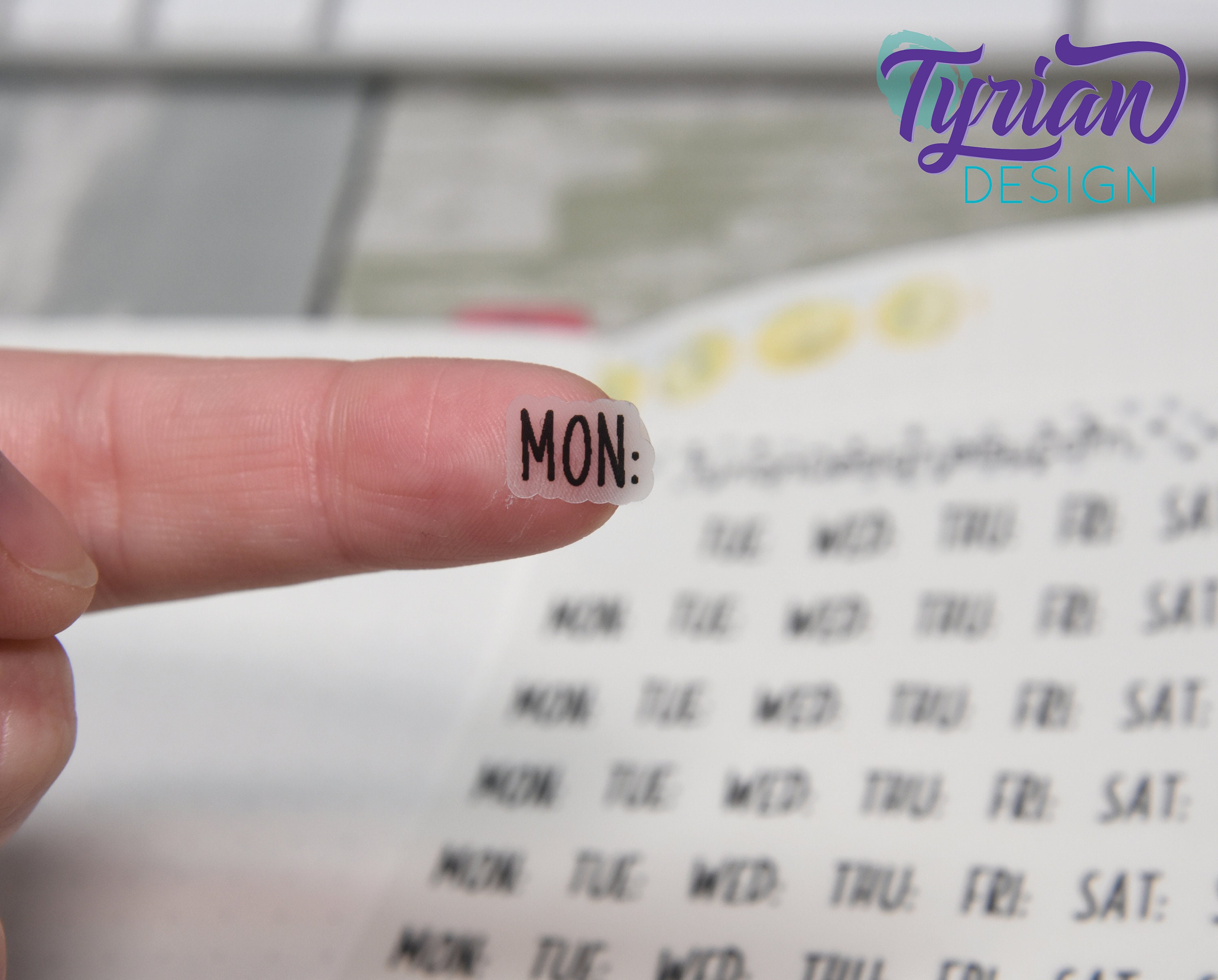 Monday-sunday Small Abbreviated Days of the Week Stickers for | Etsy ...