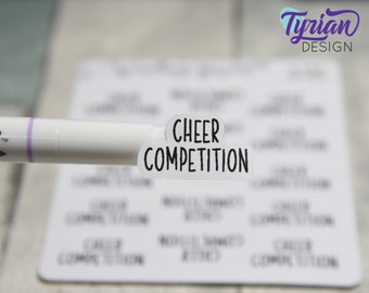 Cheer Stickers Journal Black Notebook or Planner set of 20 Cheer Script ...