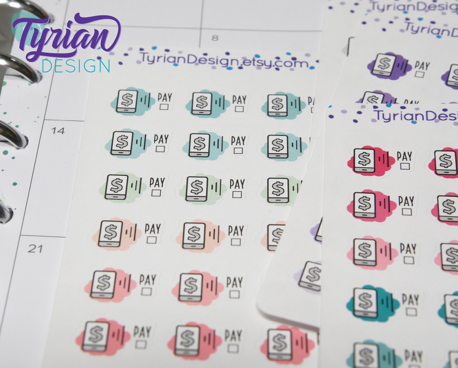 Cell Phone Payment Stickers. Different color options. Keep | Etsy