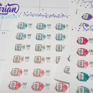 Cell Phone Payment Stickers. Different Color Options. Keep Track of ...