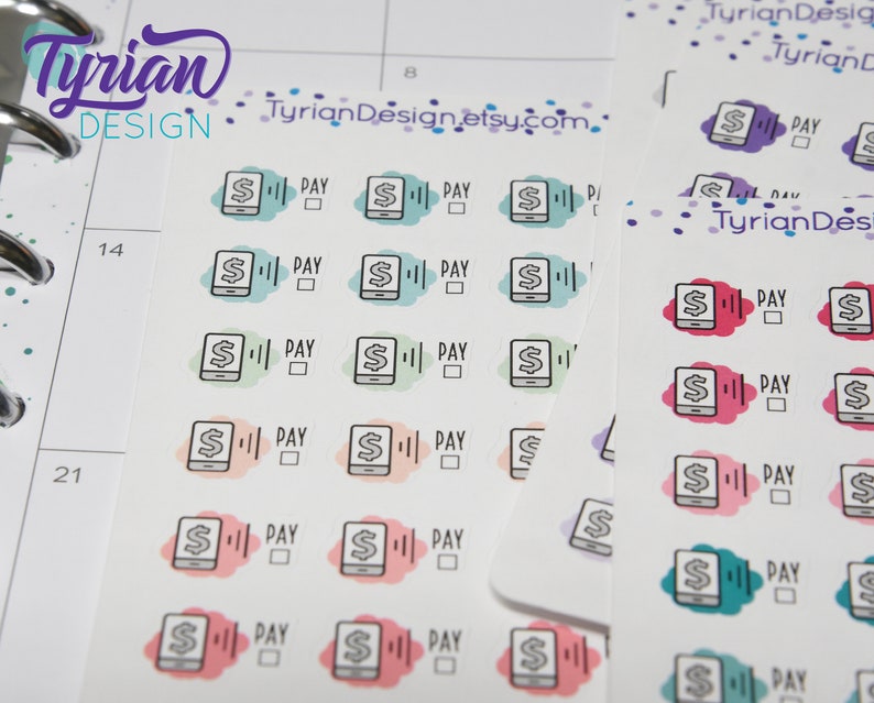 Cell Phone Payment Stickers. Different Color Options. Keep - Etsy