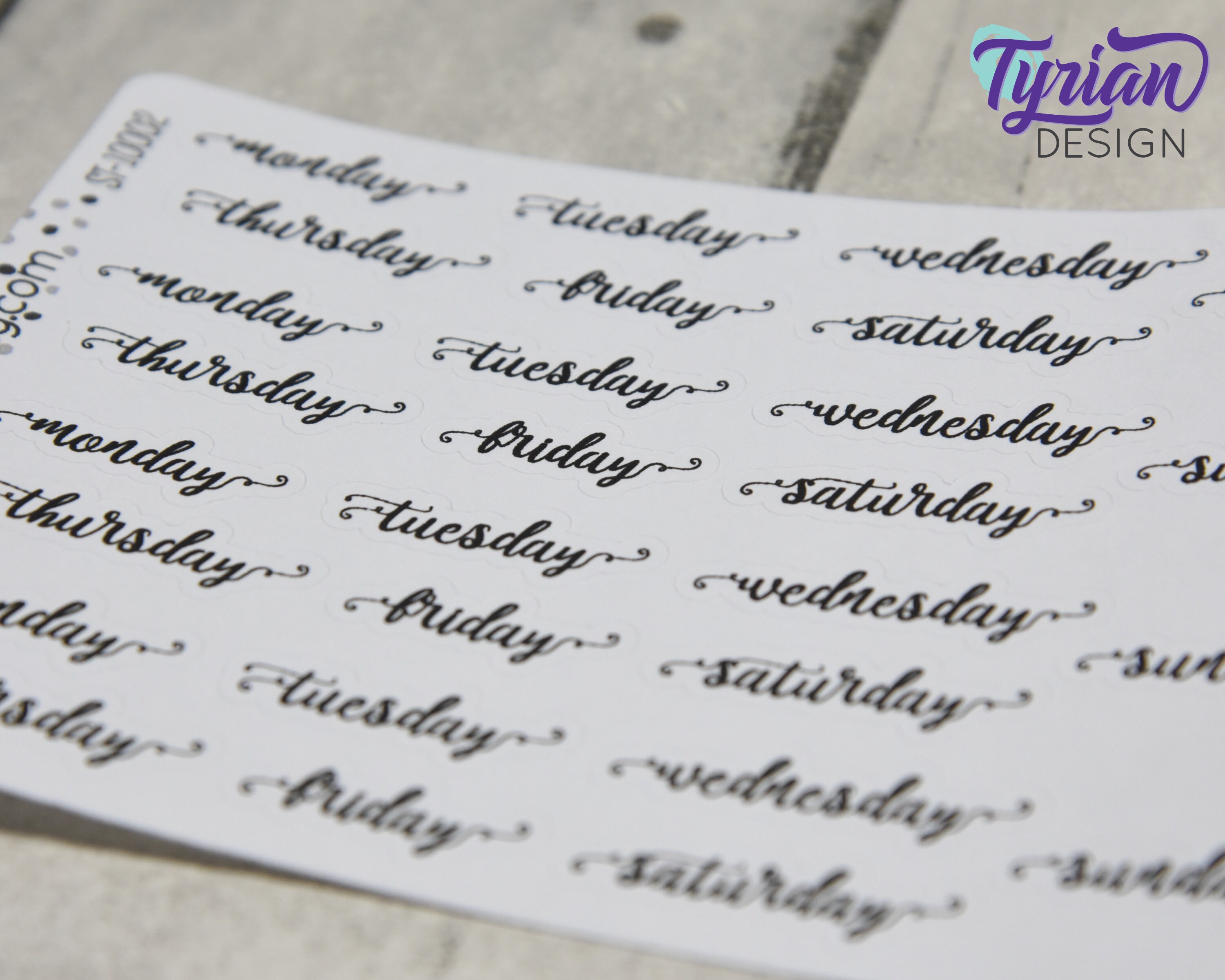 Days of the Week Stickers small for Planners and Journals. | Etsy