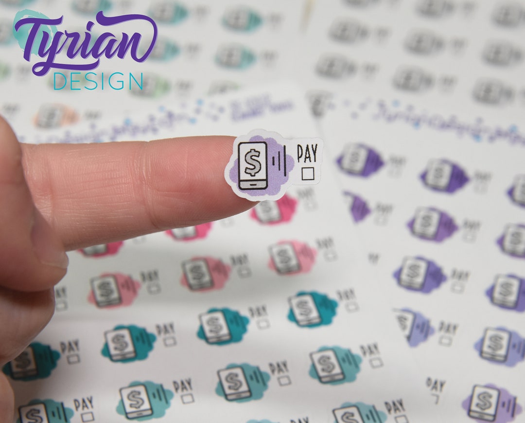 Cell Phone Payment Stickers. Different Color Options. Keep Track of ...