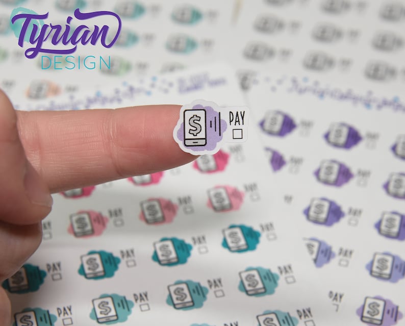 Cell Phone Payment Stickers. Different Color Options. Keep | Etsy
