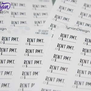 Rent Payment Stickers | Bill Payment Stickers | 18 Stickers | 1" X .55 ...