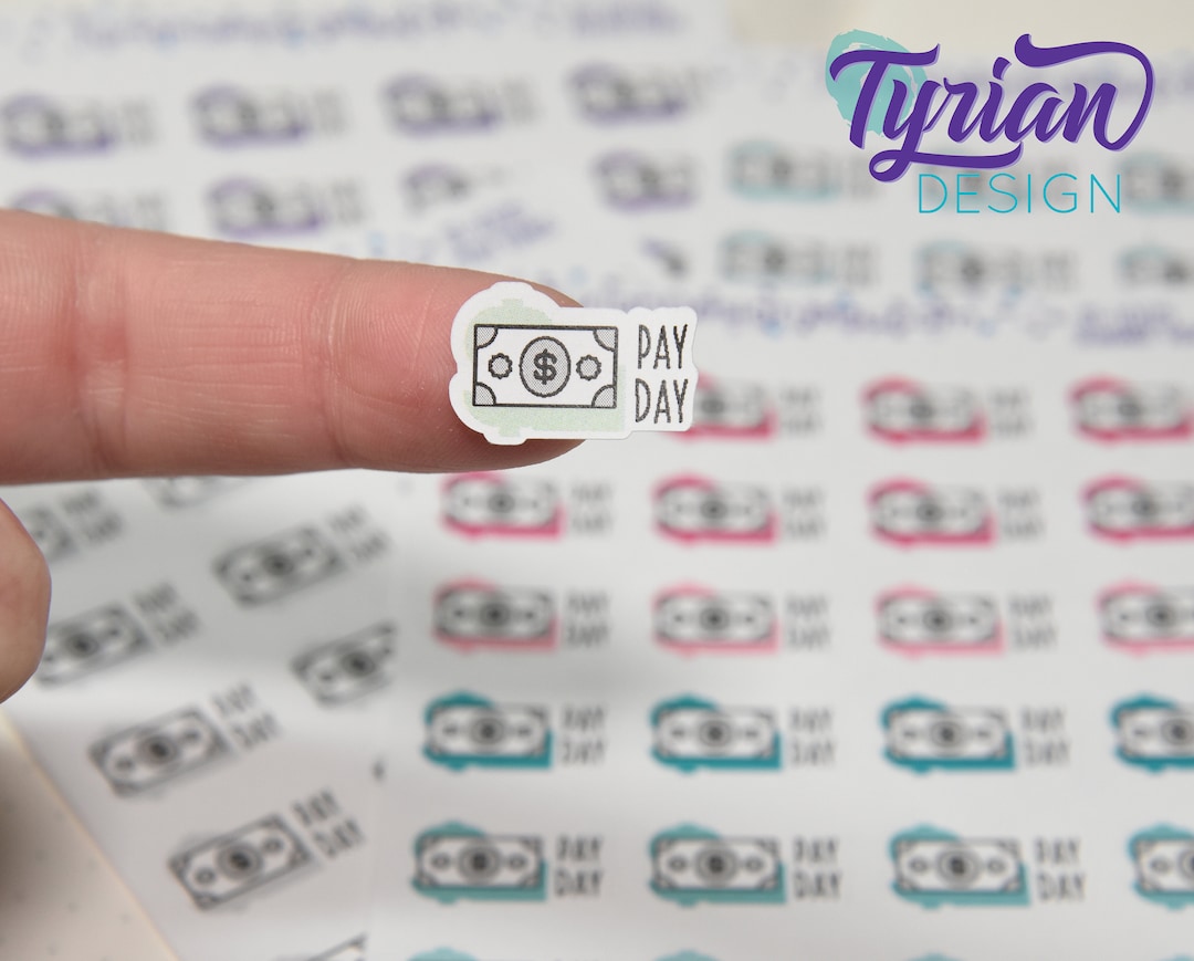 Pay Day Stickers. Different Color Options. Keep Track of Salary Pay ...