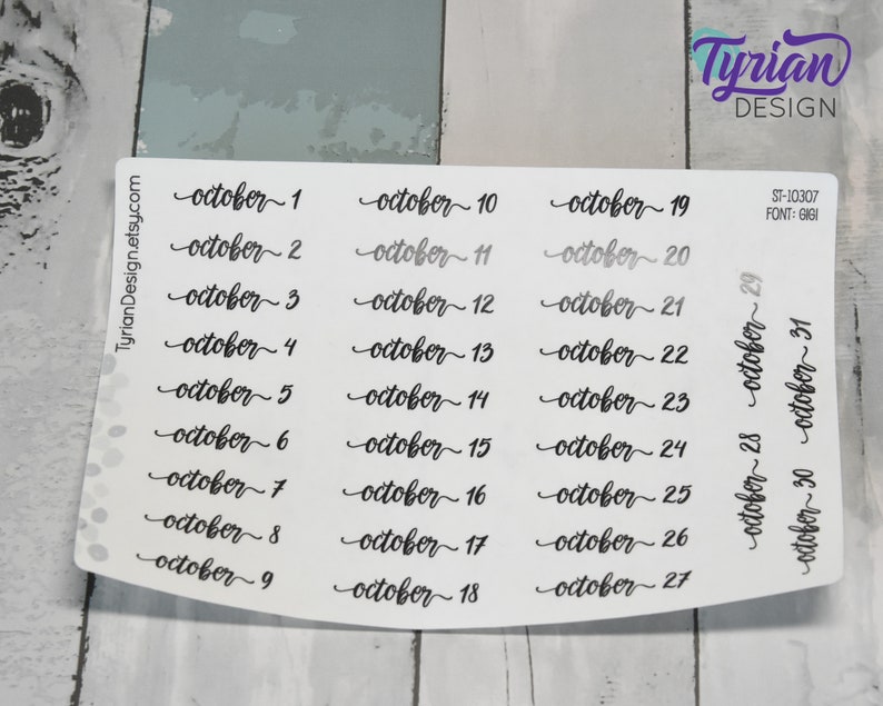 Monthly Days Stickers (big) for Planners and Journals | 1-31 (varies by ...