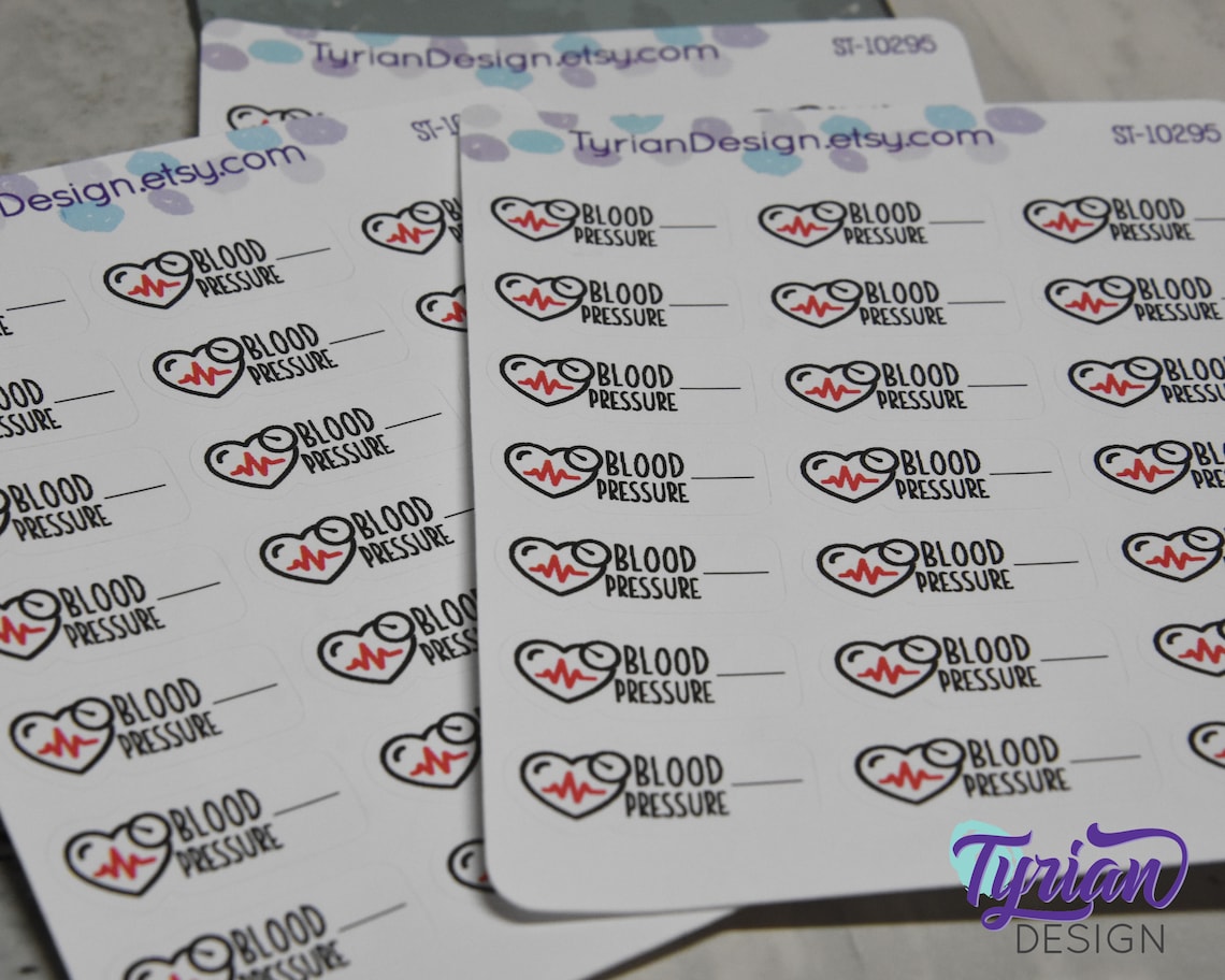 Blood Pressure Icon Stickers BP Tracking Track Blood | Etsy