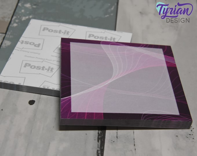 Magenta Swirls Post-it Notes | Shades of Dark Pink and Purple Sticky ...