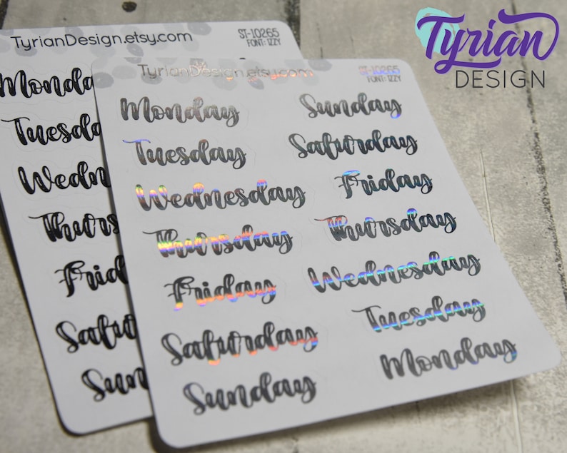Days of the Week Stickers | Monday- Sunday | All 7 Days - 2 of Each Day ...