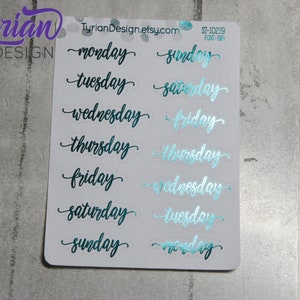Days of the Week Stickers for Planners and Journals | Medium Stickers ...