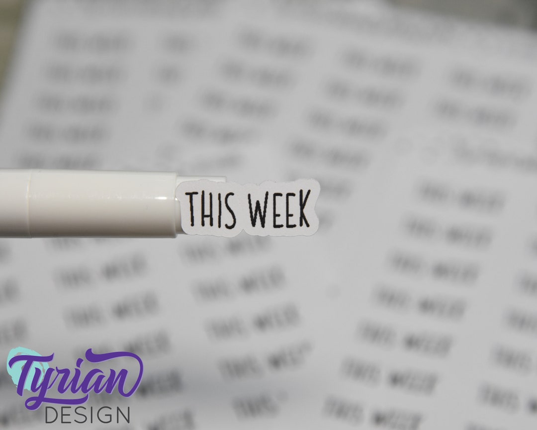 This Week Stickers Sheet for Planners and Journals. Black Type, Clear ...