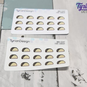 Mini Taco Stickers | Mini Sheet of Tacos| Taco Tuesday | 15 Stickers ...