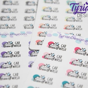Car Wash Icon Stickers | Different Color Options | Car With Suds | Icon ...