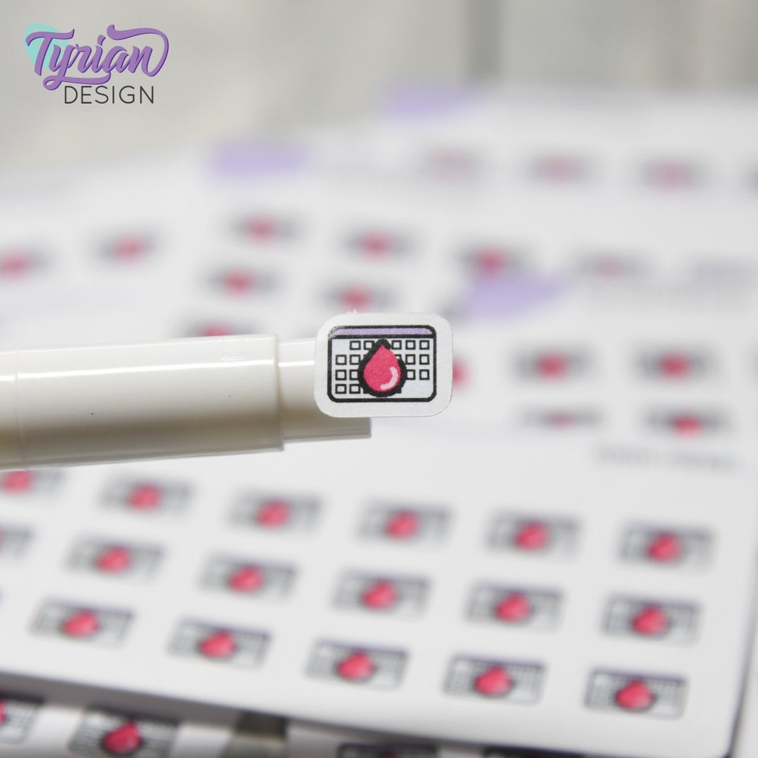 Period Stickers | Tiny Menstrual Stickers | Mini Sheet | 18 Stickers ...