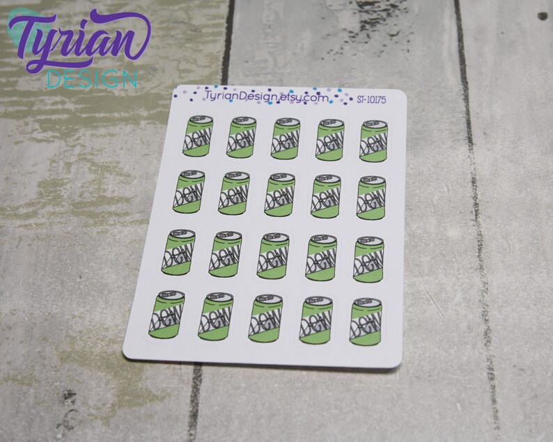 Hand Drawn Soda Can Stickers. Different Color Options. Great for ...