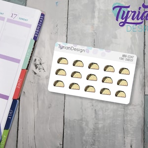 Mini Taco Stickers | Mini Sheet of Tacos| Taco Tuesday | 15 Stickers ...
