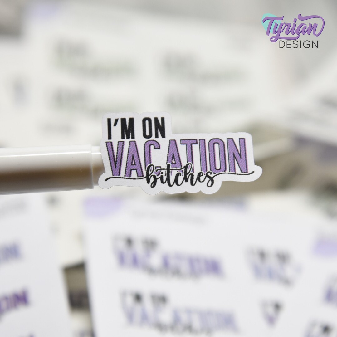 I'm on Vacation Stickers | Color Options | 8 Stickers per Sheet | 1.43 ...