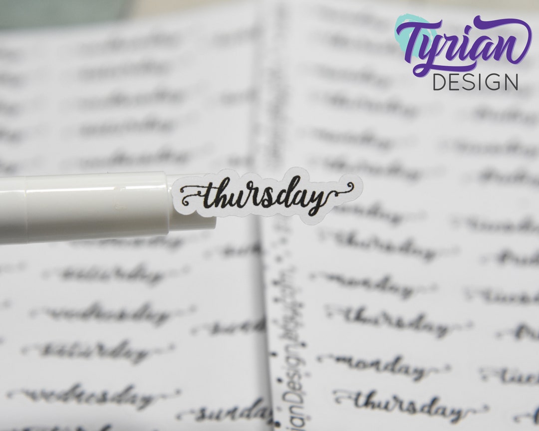 Days of the Week Stickers (small) for Planners and Journals. (shown on ...