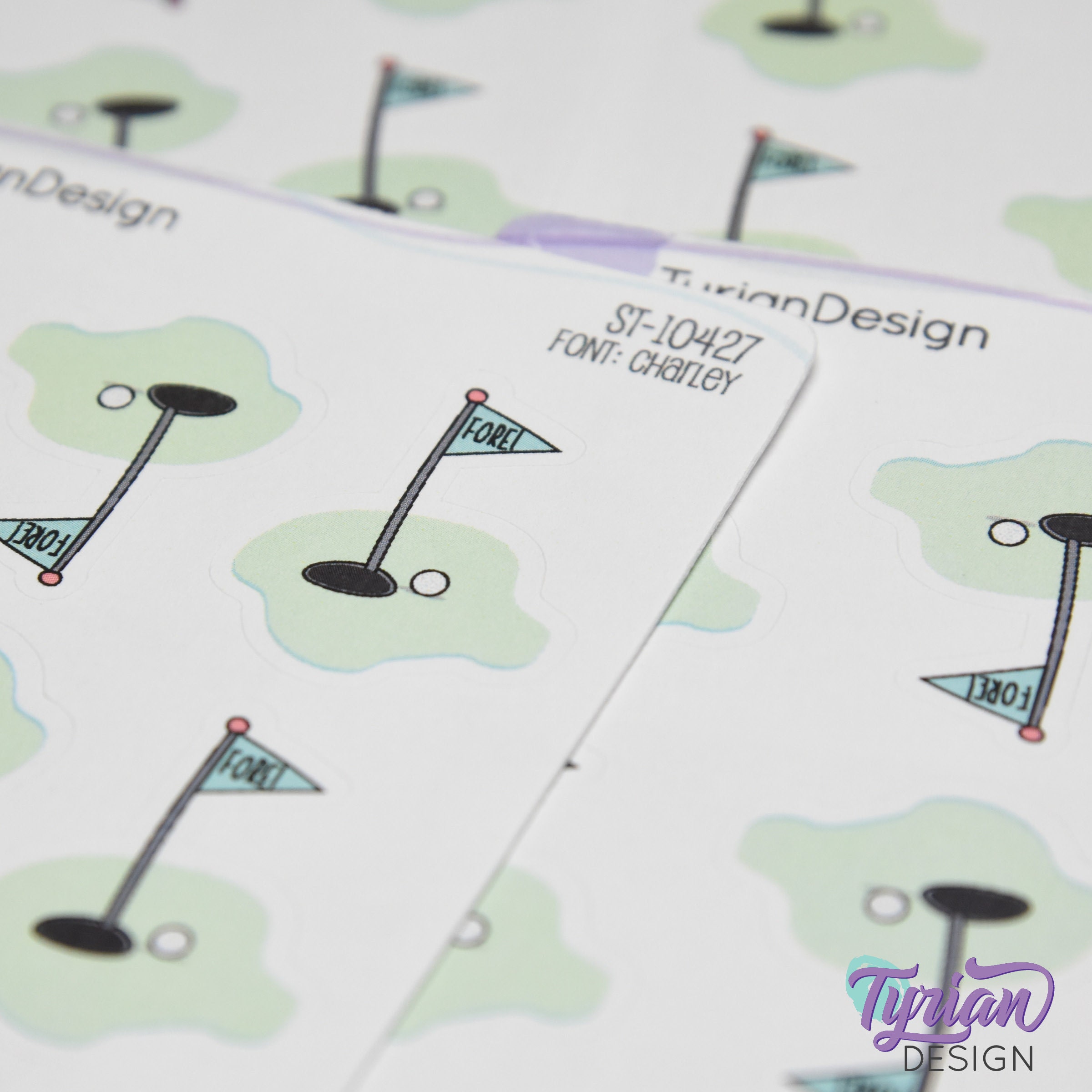 Golf Stickers | Golf Ball | Hand Drawn Sticker | 9 Stickers per Sheet ...