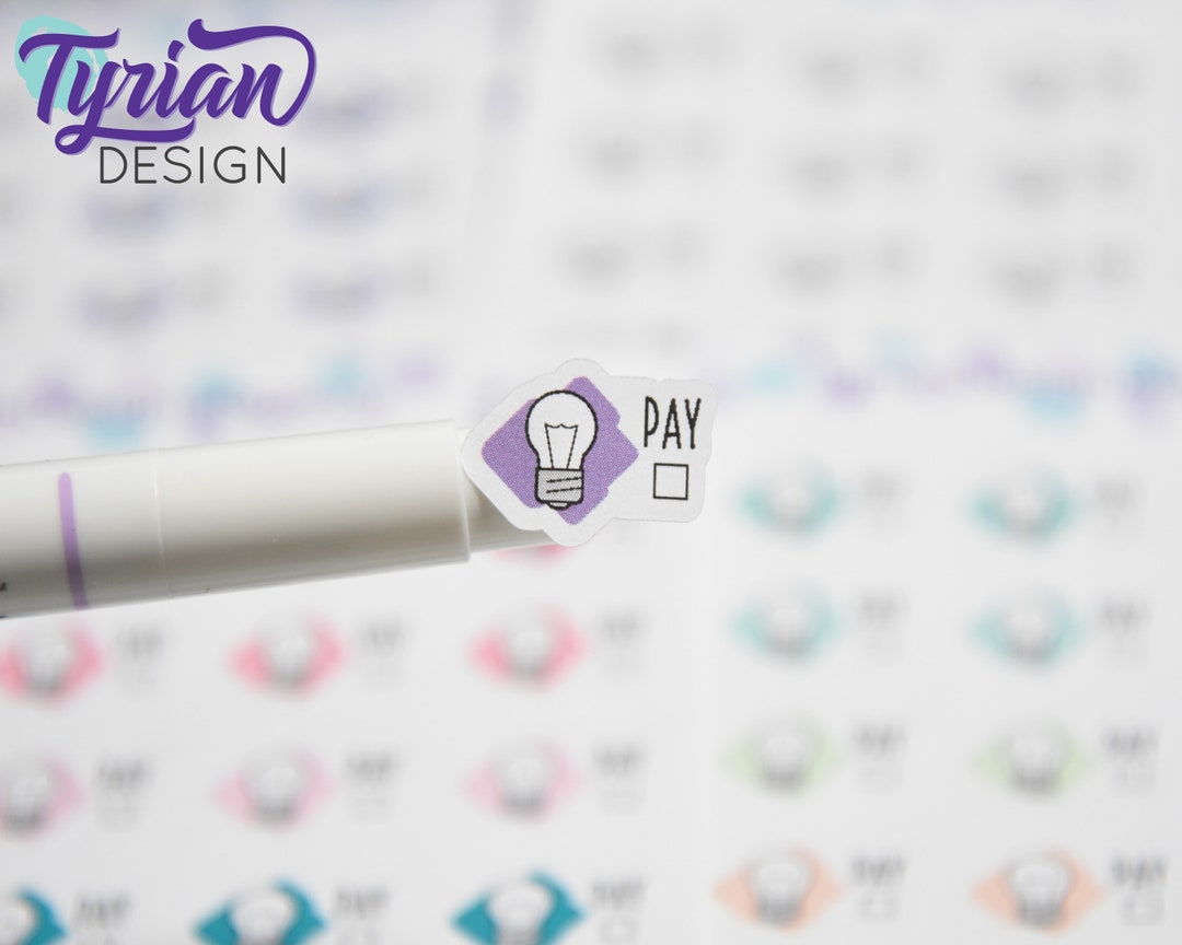 Electricity Icon Stickers | Different Color Options | Electric Bill ...