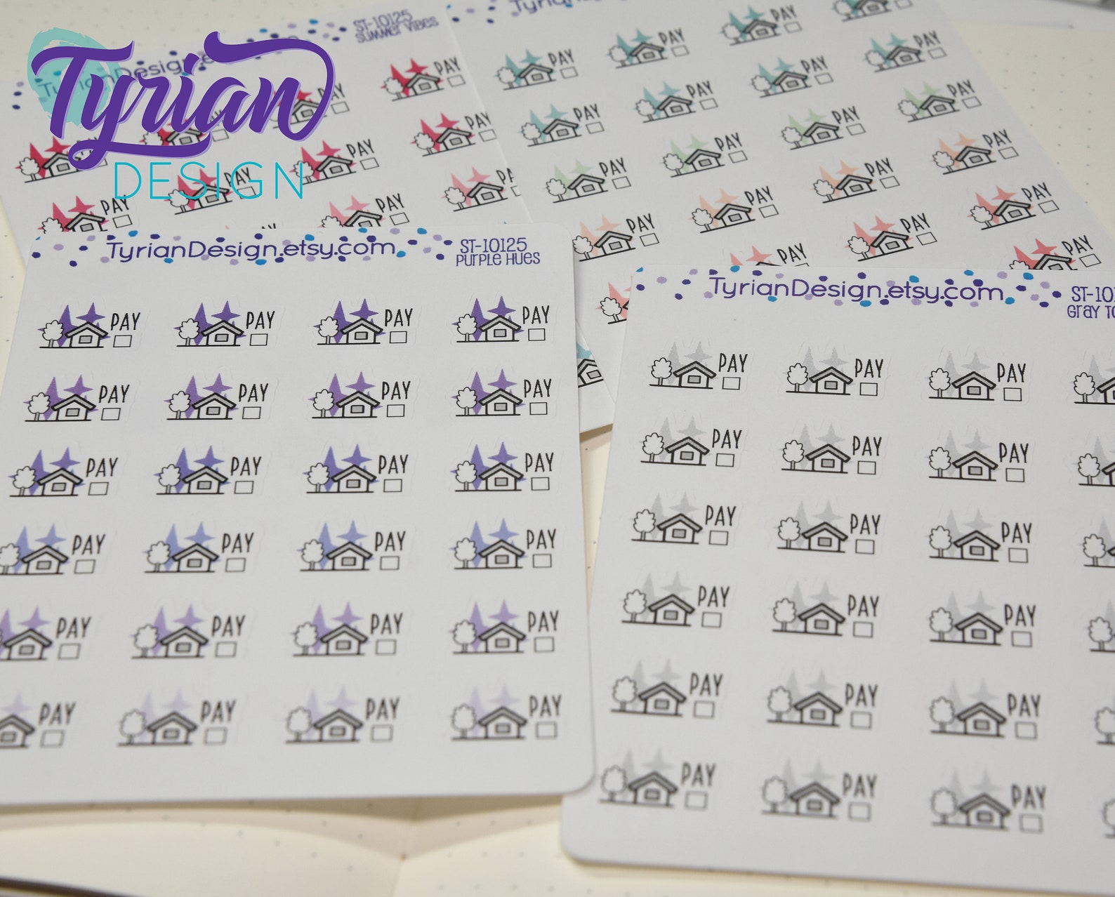 Housing Payment Stickers. Different Color Options. Keep Track of Rent ...