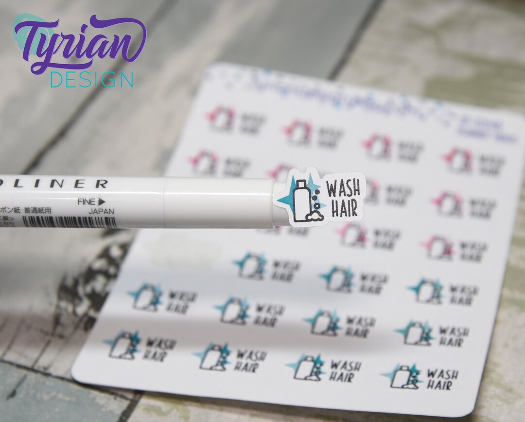 Hair Washing Stickers. Different Color Options. Life is Busy Track Hair ...