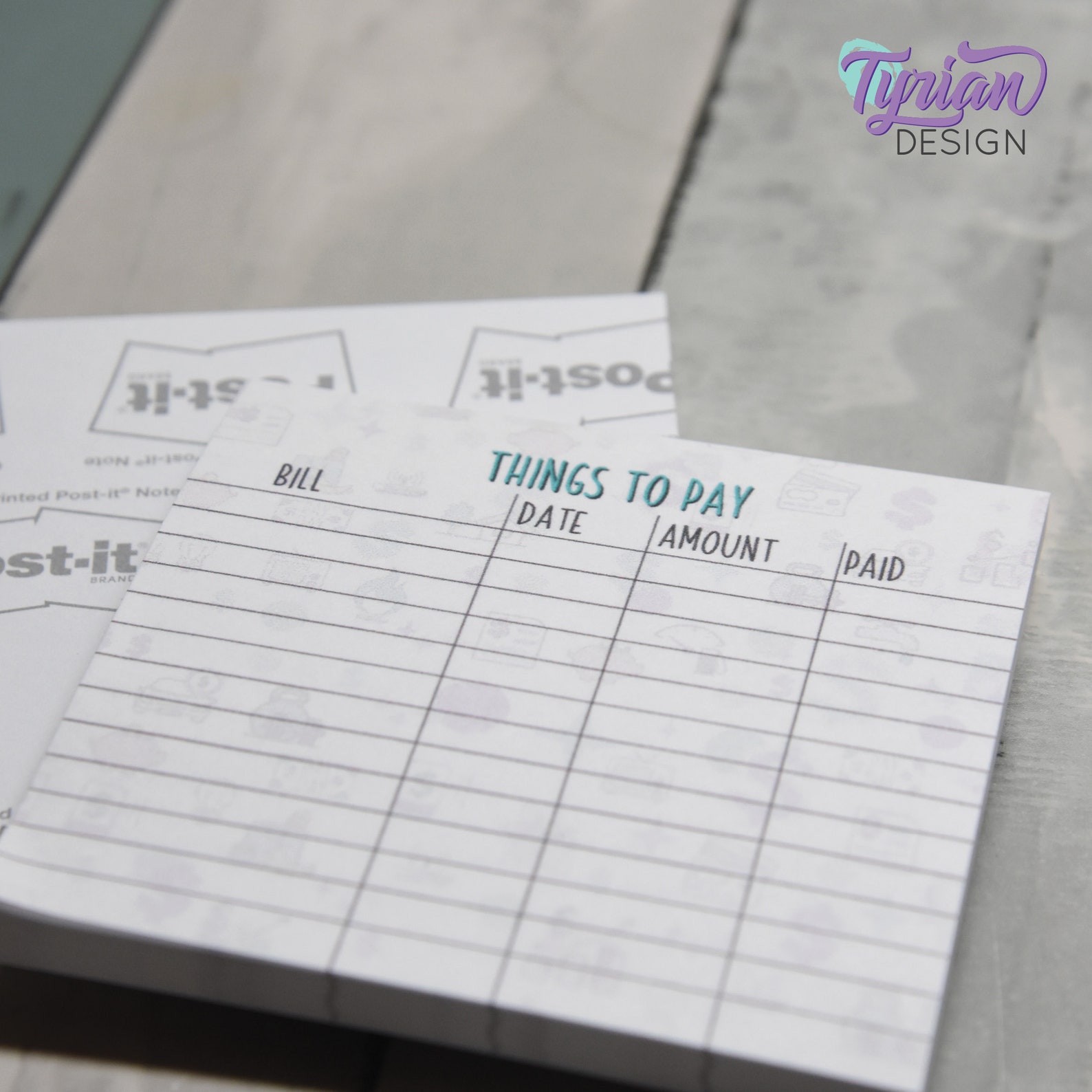 Payment Tracker Post-it Notes | Finance Sticky Notes | Bill Pay Sticky ...