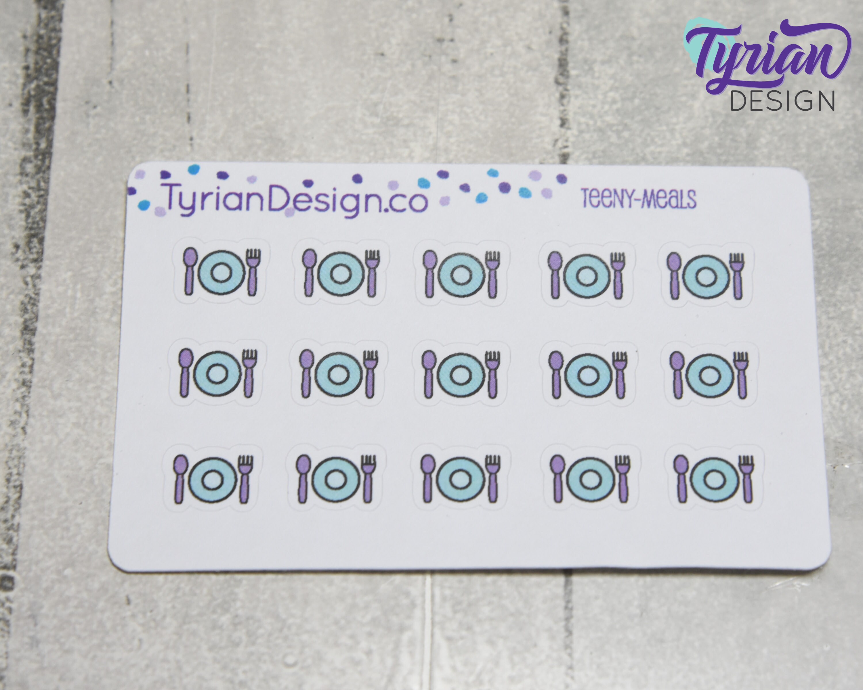 Meal Stickers Tiny Meal stickers on mini sheet Great for | Etsy