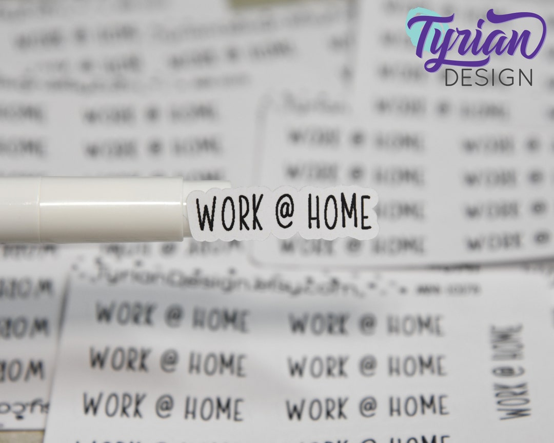 Work Home Stickers Mini Sheet for Planners and Journals. Black Type ...