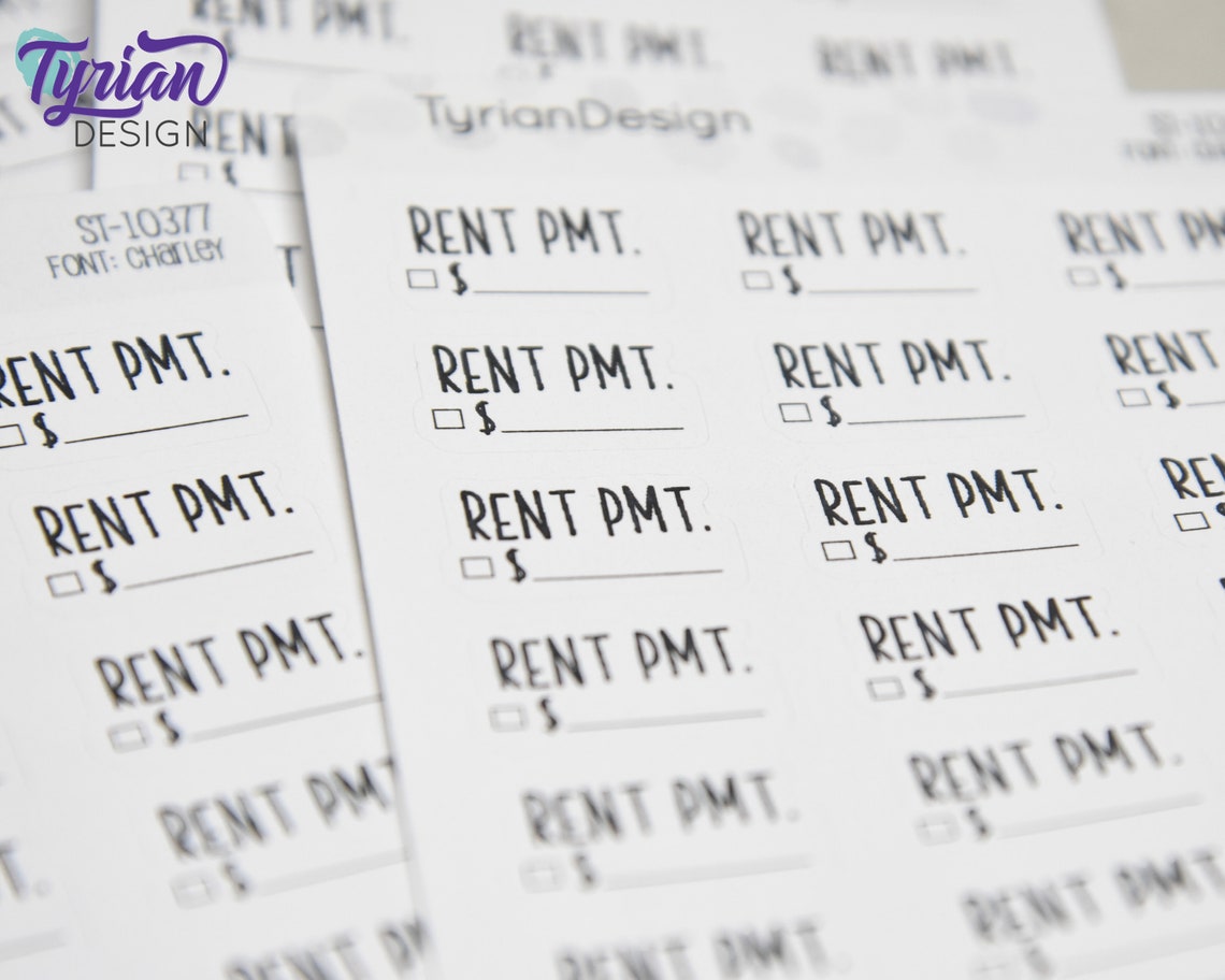 Rent Payment Stickers | Bill Payment Stickers | 18 Stickers | 1" X .55 ...