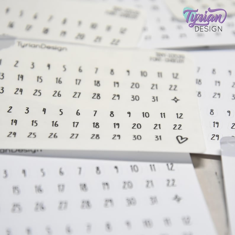 Tiny Date Stickers | 1-31 Stickers | Planners and Journals | 64 ...