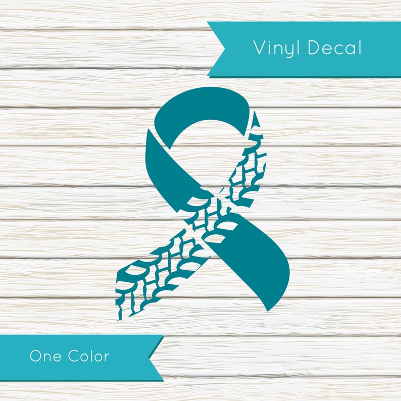 Awareness Ribbon Vinyl Decal With Tread Option to Customize - Etsy