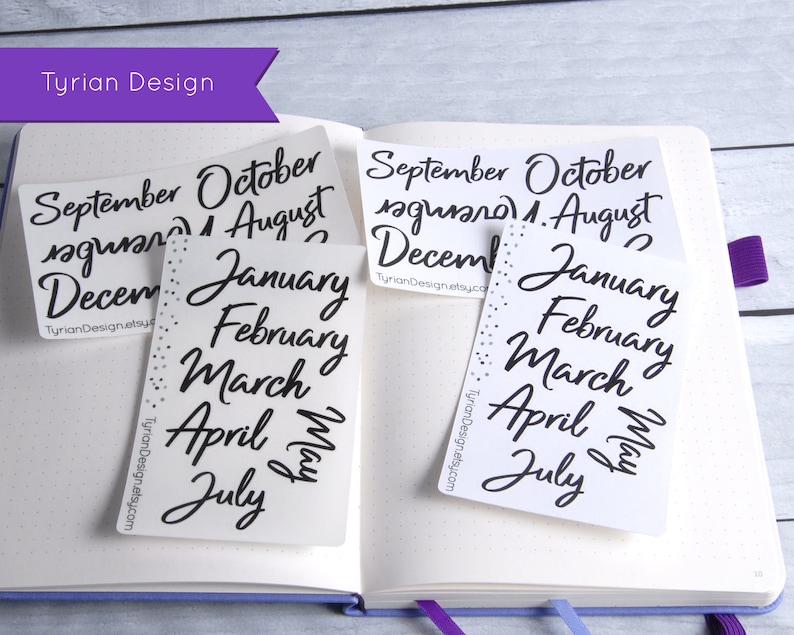January - December Monthly Stickers (small) for Planners and Journals ...