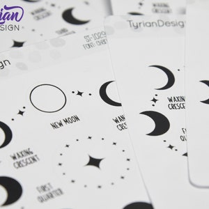 Moon Phases Icon Stickers | Phases of the Moon With Extras | Moon ...